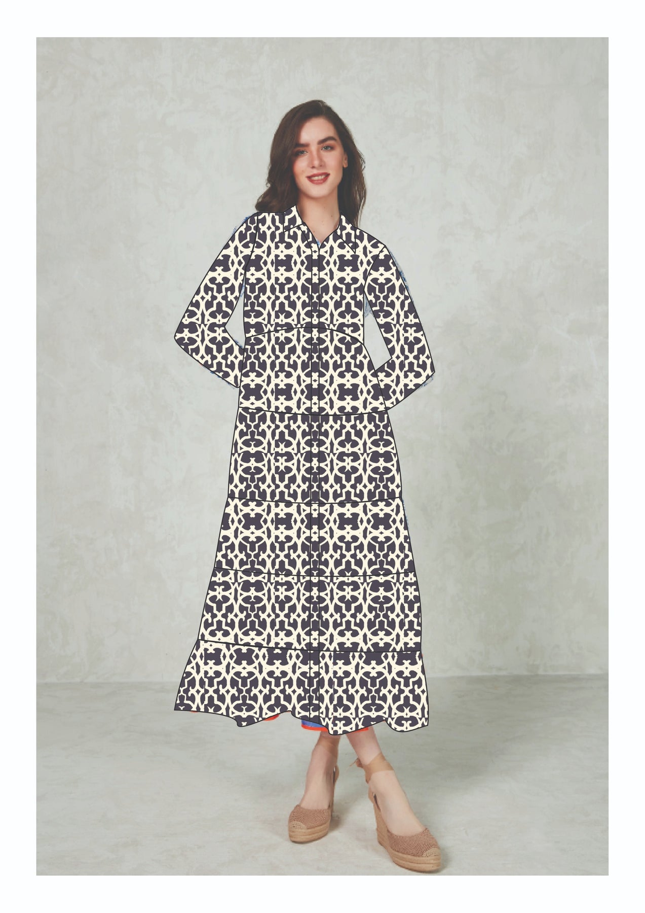 JINETTE DRESS CHIA NAVY – Ros-Garden