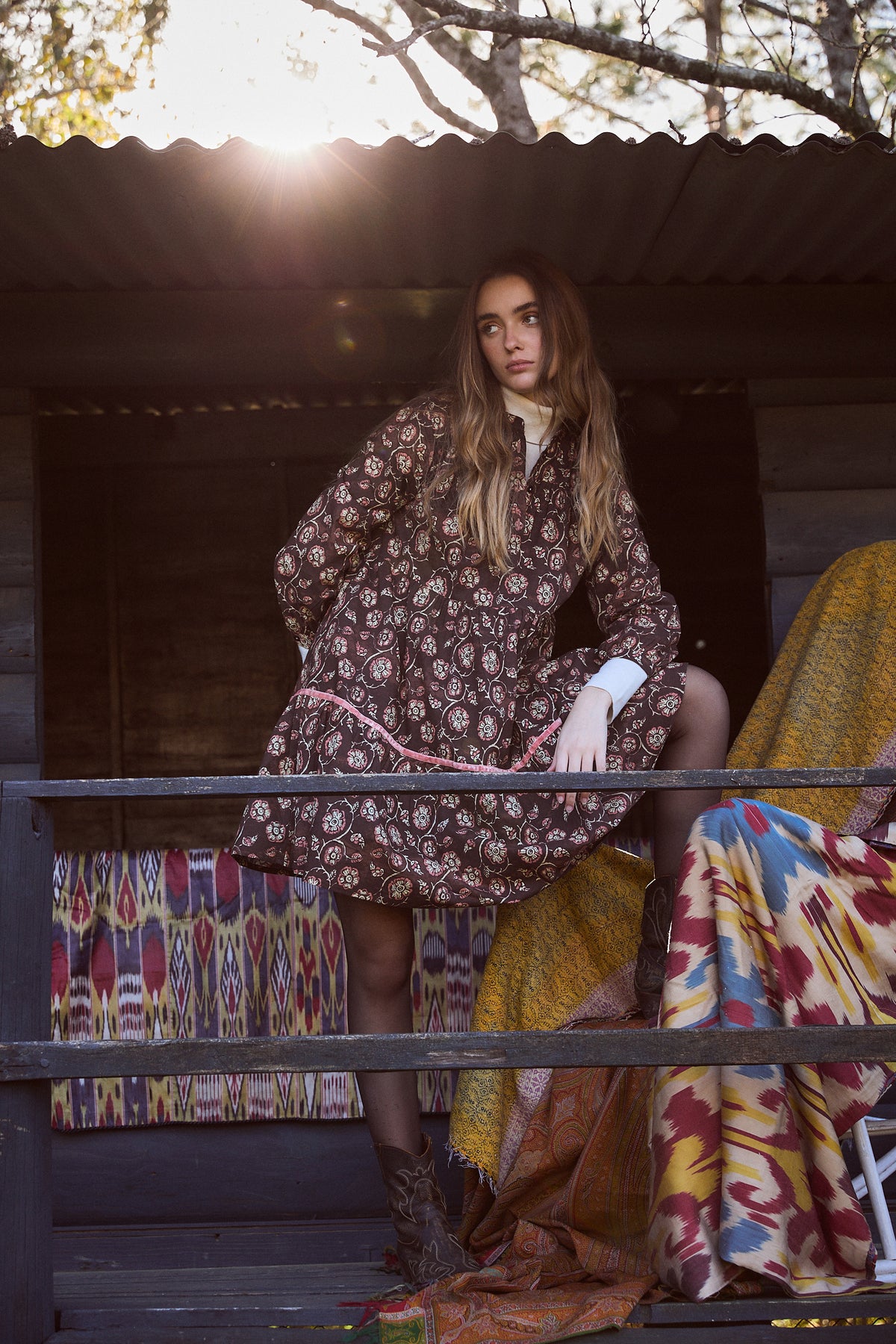 TYLER SHORT DRESS BHIM BROWN – Ros-Garden